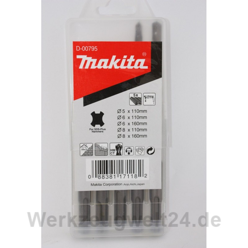 Makita SDS-Plus Bohrer-Set 5-teilig in Kunststoffbox